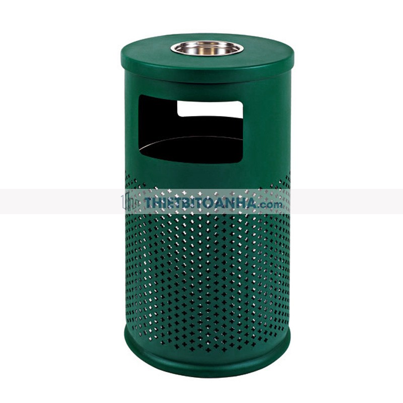 Thùng rác lưới sắt tròn| Bán thùng rác kim loại
